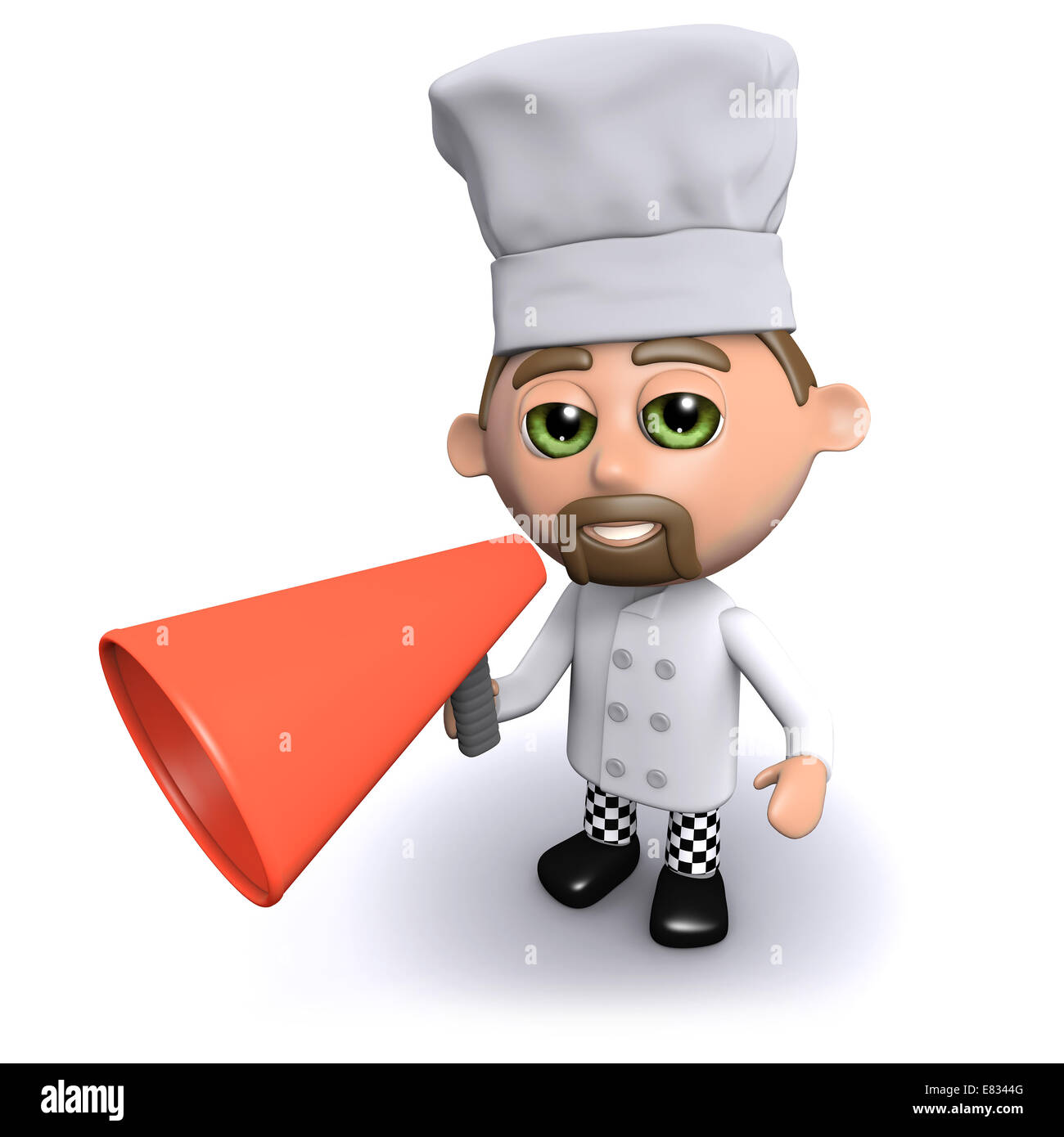 3d render of a chef with a megaphone Stock Photo - Alamy