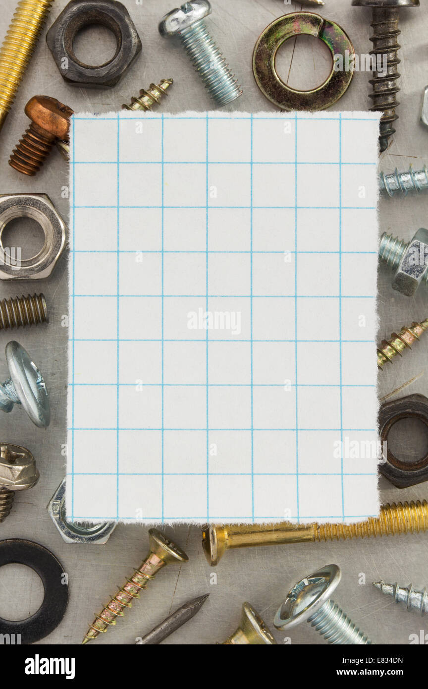 hardware tools at metal background texture Stock Photo - Alamy