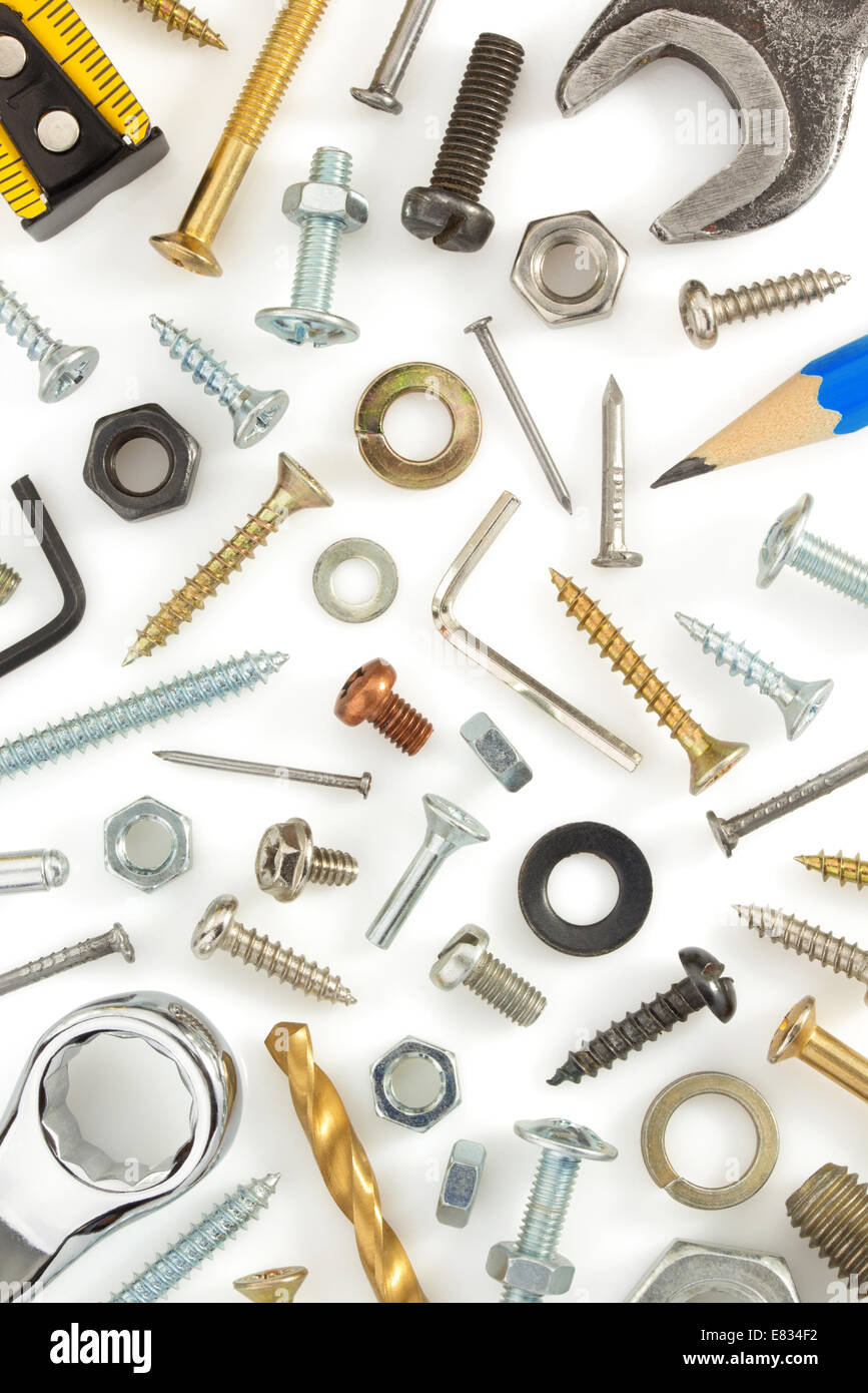 hardware tools isolated on white background Stock Photo - Alamy