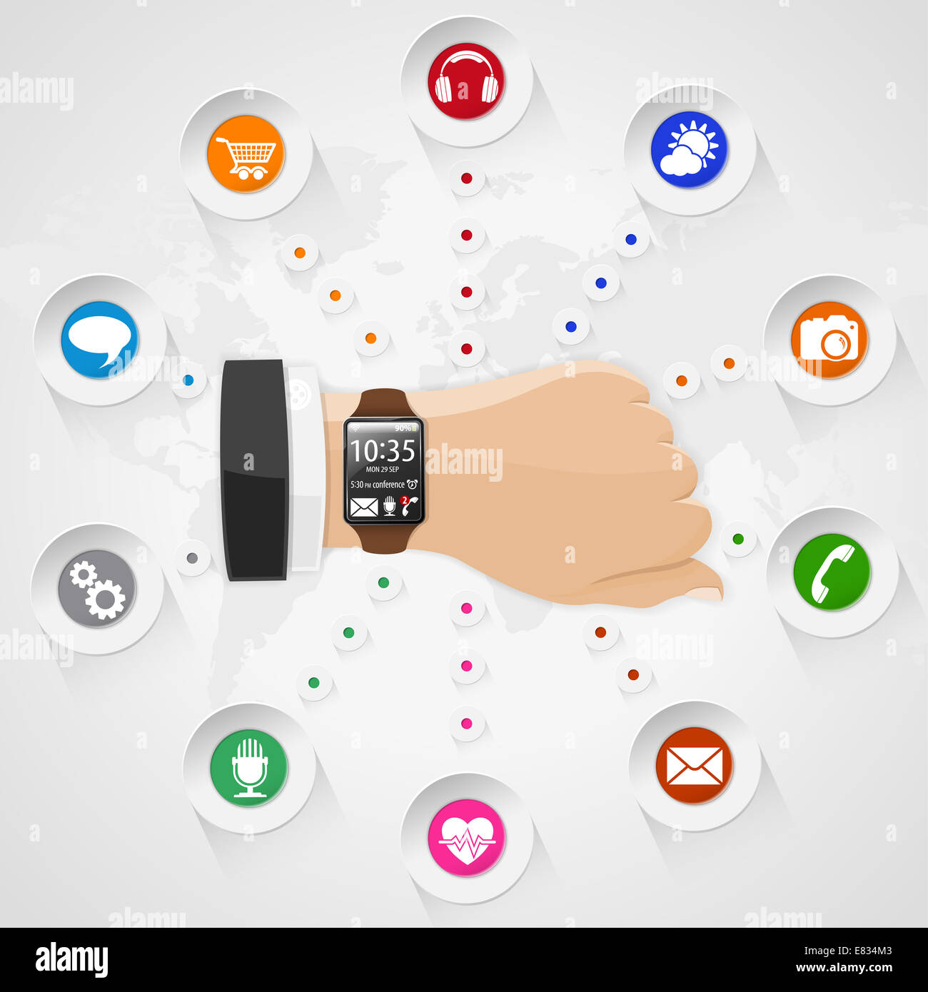 Smart Watch with set Applications and Icons. Can be used for ...