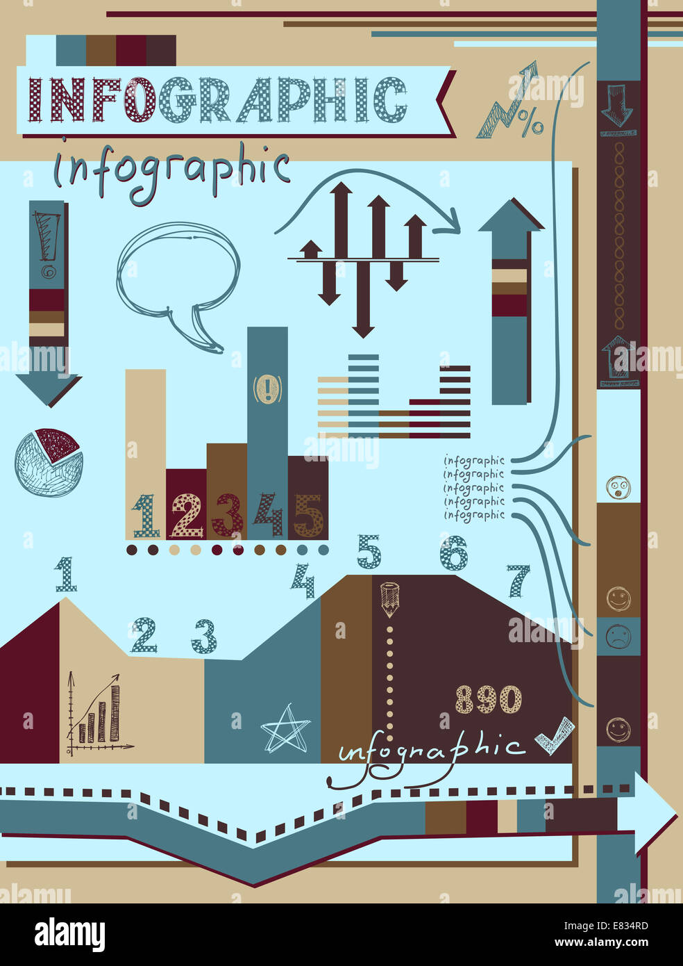Retro infographics elements set Stock Photo - Alamy