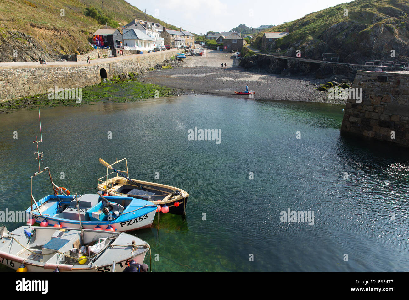 Mullion Cove harbour Cornwall UK the Lizard peninsula Mounts Bay near ...