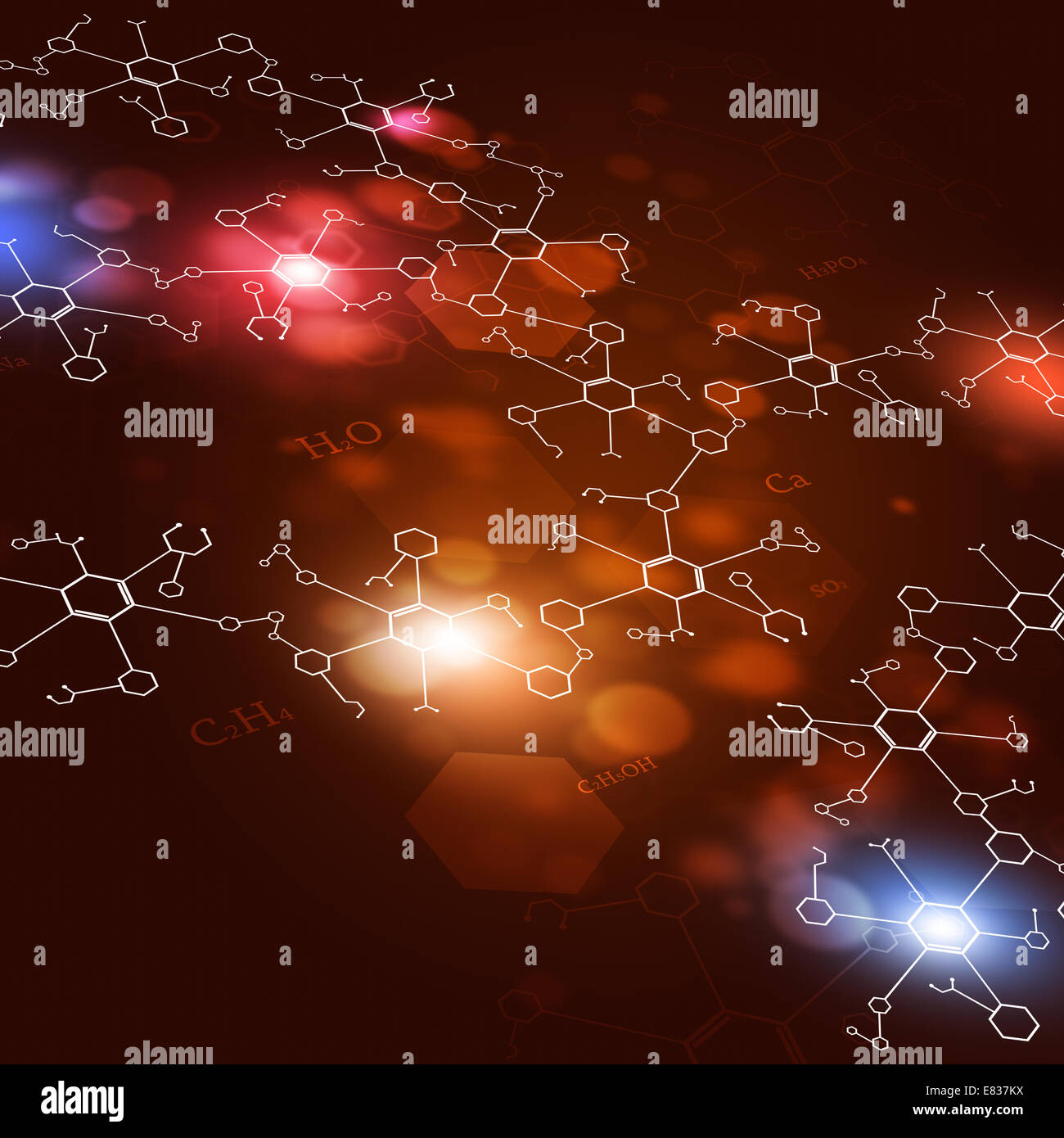 abstract technology and science background with chemistry elements ...