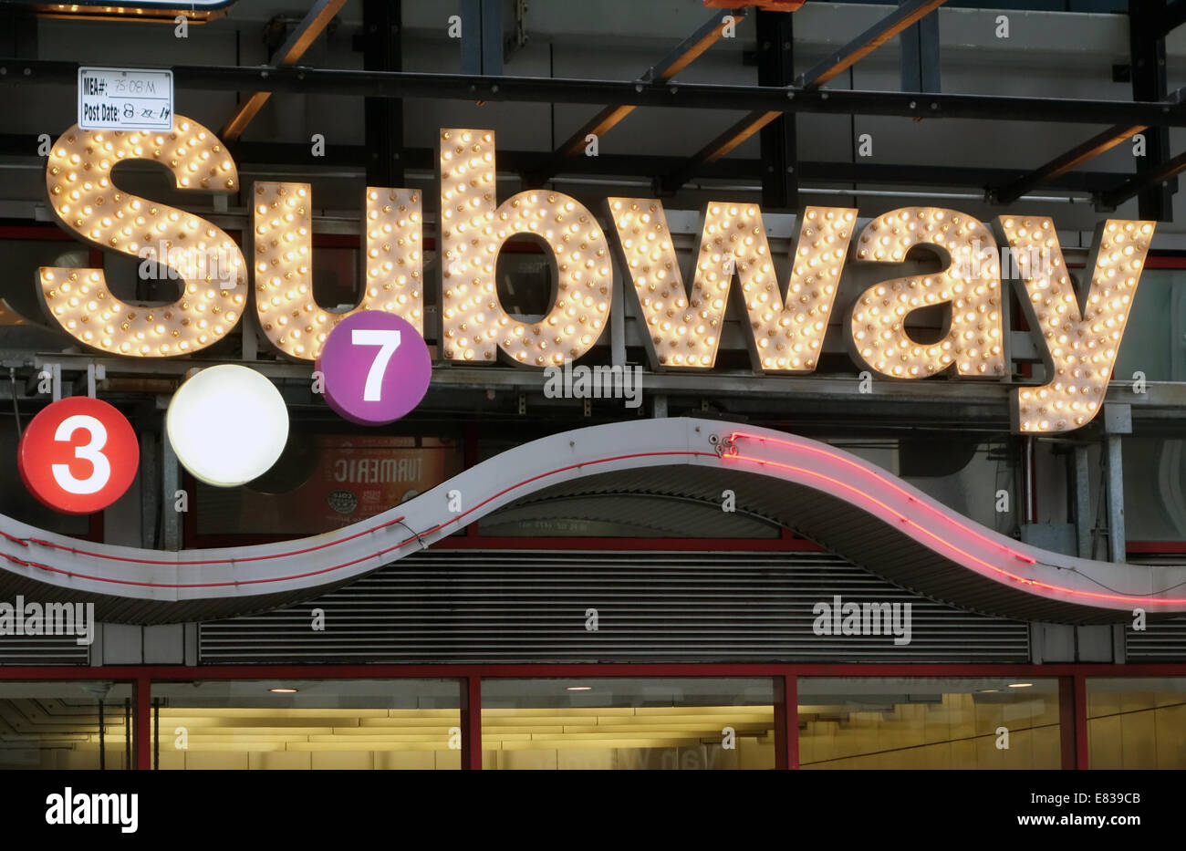 Sign above a Subway station in New York City Stock Photo - Alamy