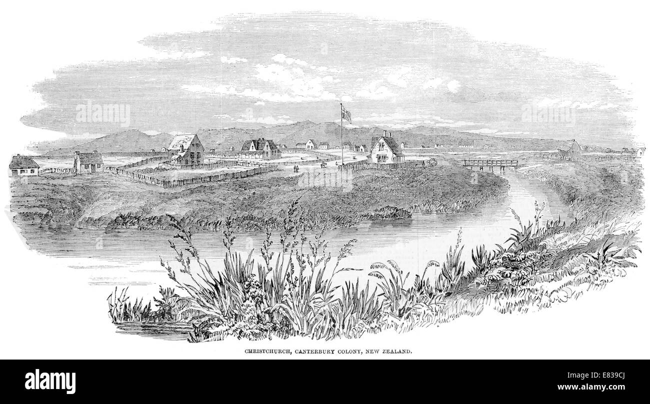 River Avon Christchurch Canterbury colony stockade South Island New ...