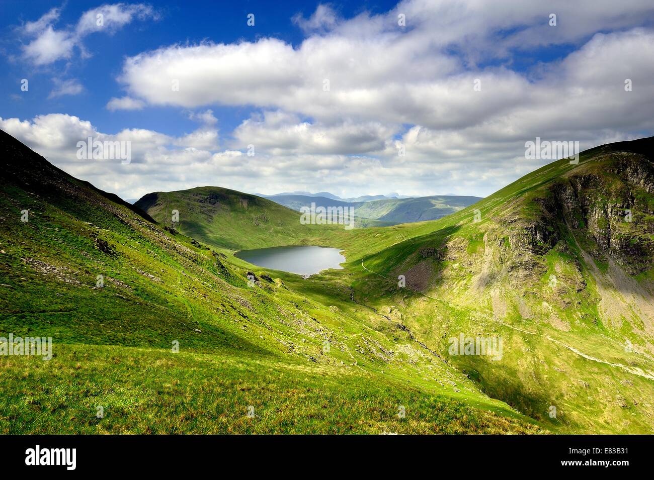 Grisedale Tarn and Valley Stock Photo - Alamy