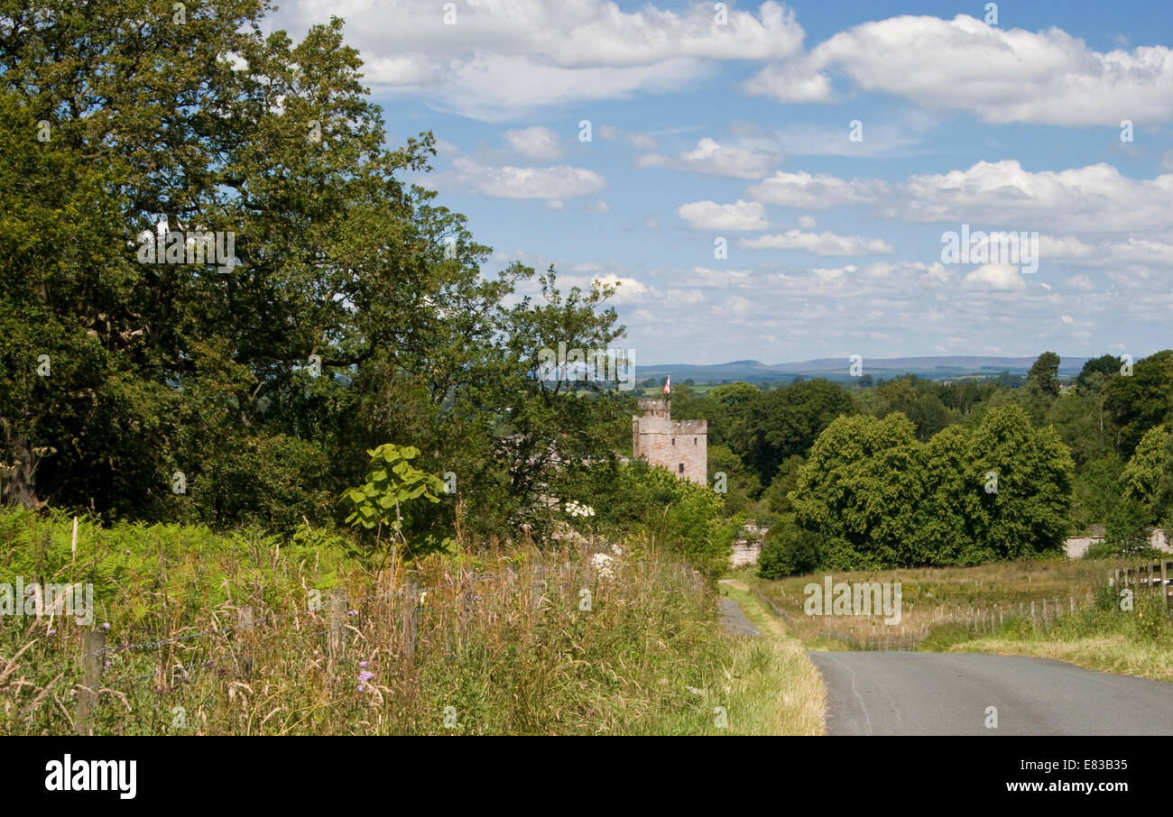 rural Cumbrian road leading to Naworth castle Stock Photo - Alamy