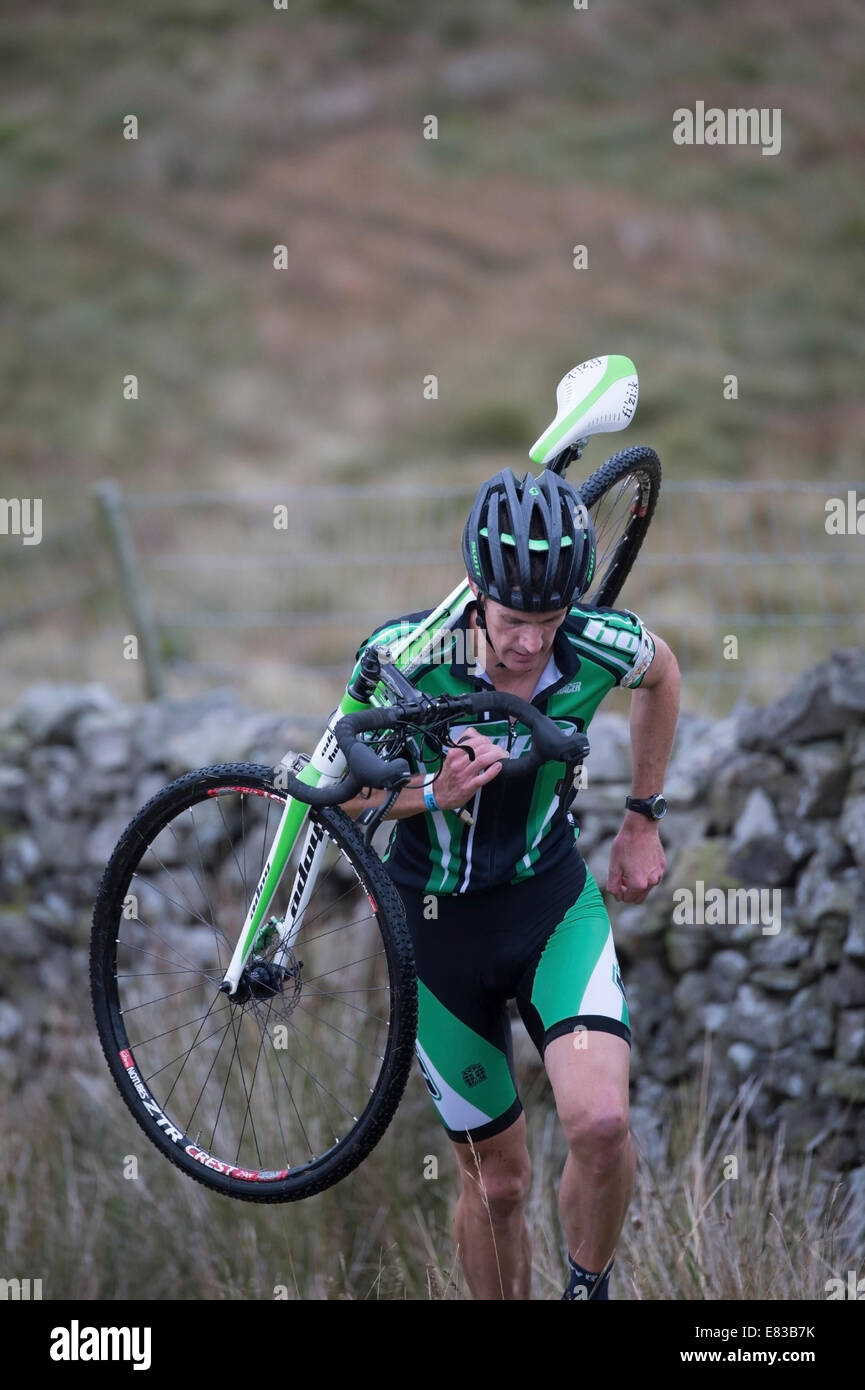 2014 3 Peaks Cyclocross in Yorkshire Dales, Rob Jebb winner Stock Photo ...