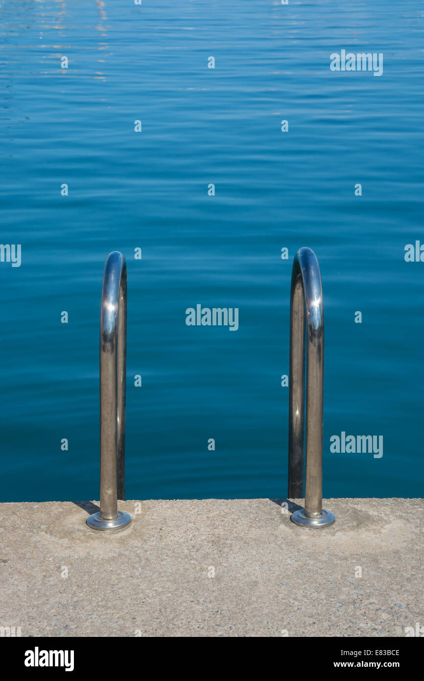 Ladder into the sea, Mediterranean blue water Stock Photo - Alamy