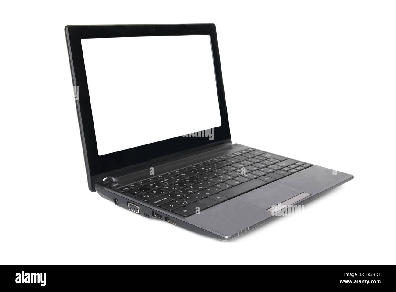 Laptop with empty screen isolated on white Stock Photo - Alamy