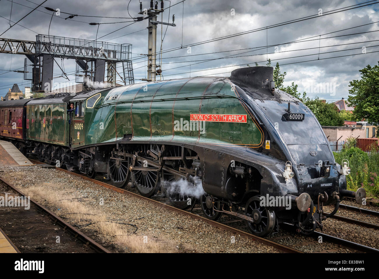 The A4 Pacific steam locomotive Union of South Africa at Warrington ...