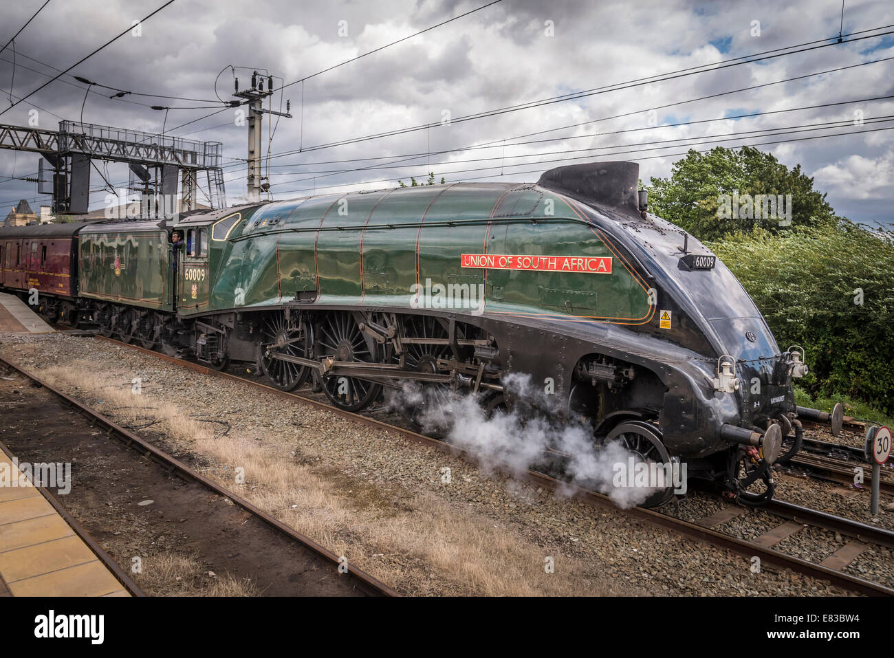 The A4 Pacific steam locomotive Union of South Africa at Warrington ...