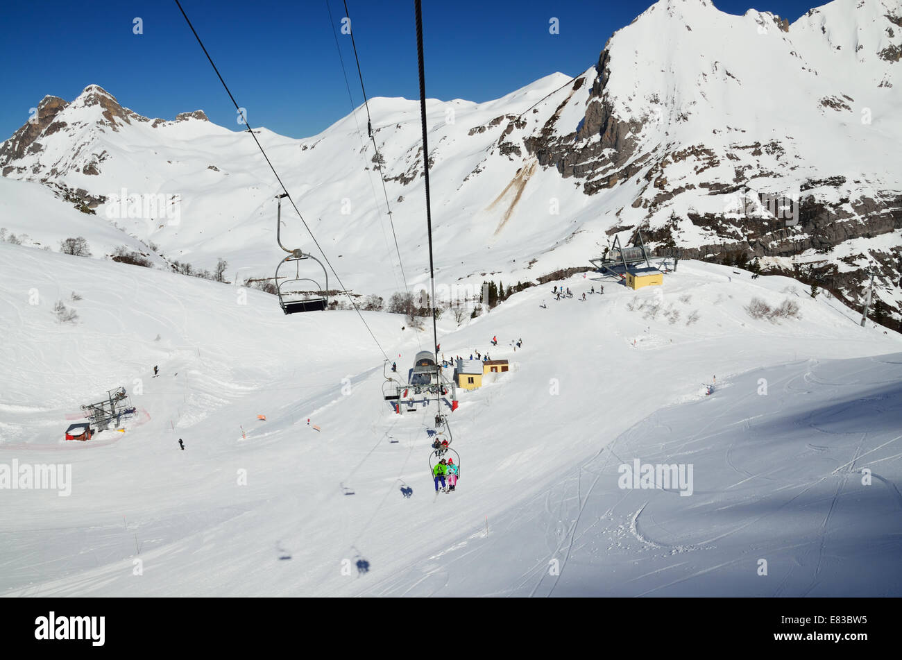 Chair lift french alpine mountain hi-res stock photography and images ...