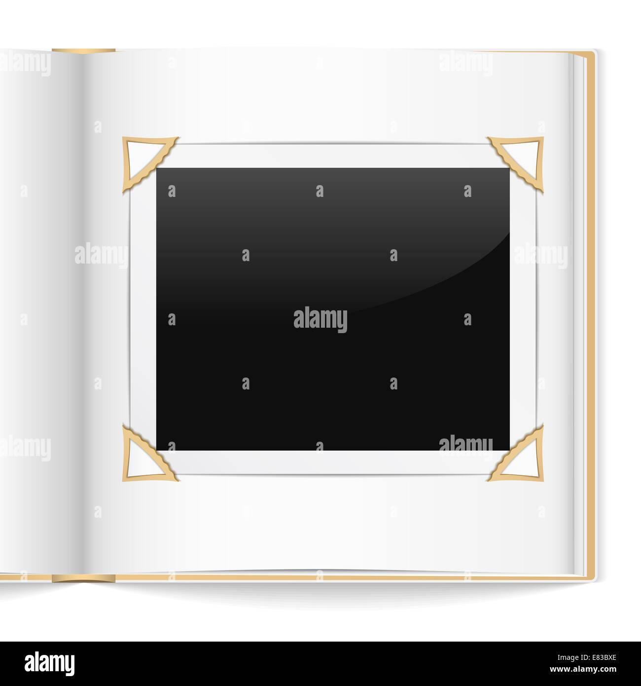 Open photo album on white background Stock Photo - Alamy