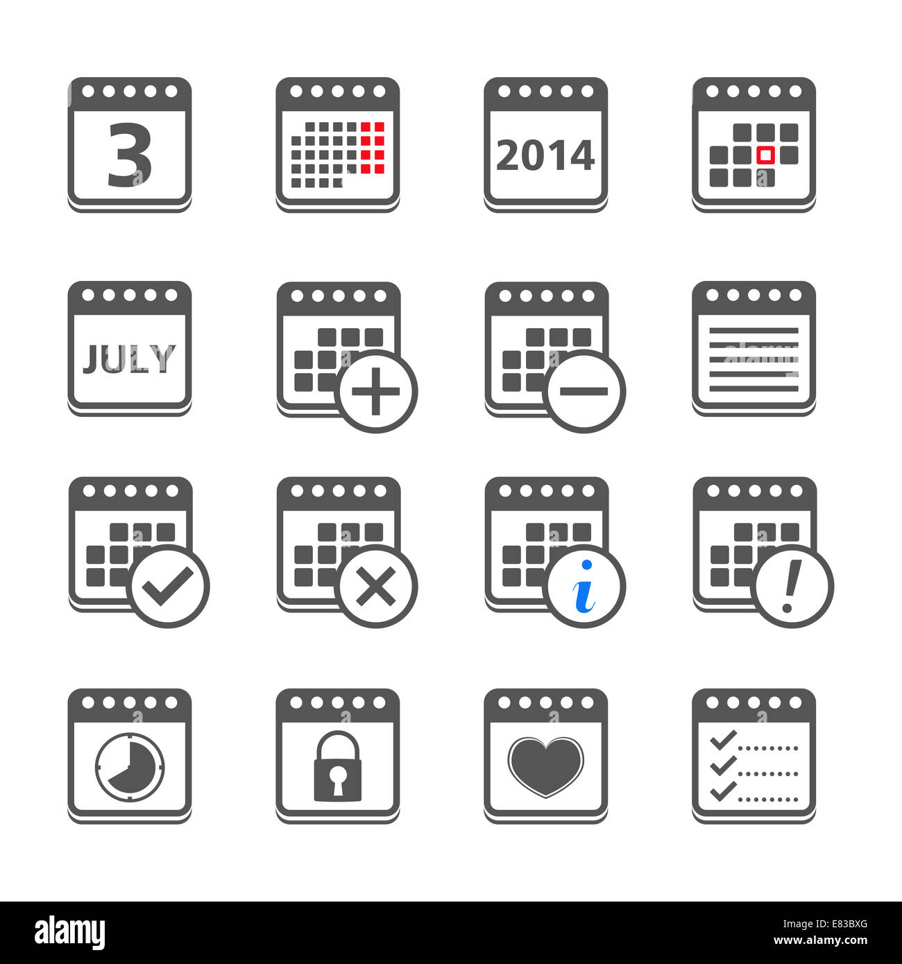 Calendar pictogram hi-res stock photography and images - Alamy