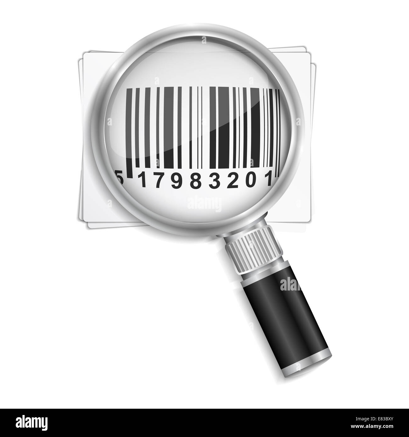 Magnifying glass and bar code Stock Photo - Alamy