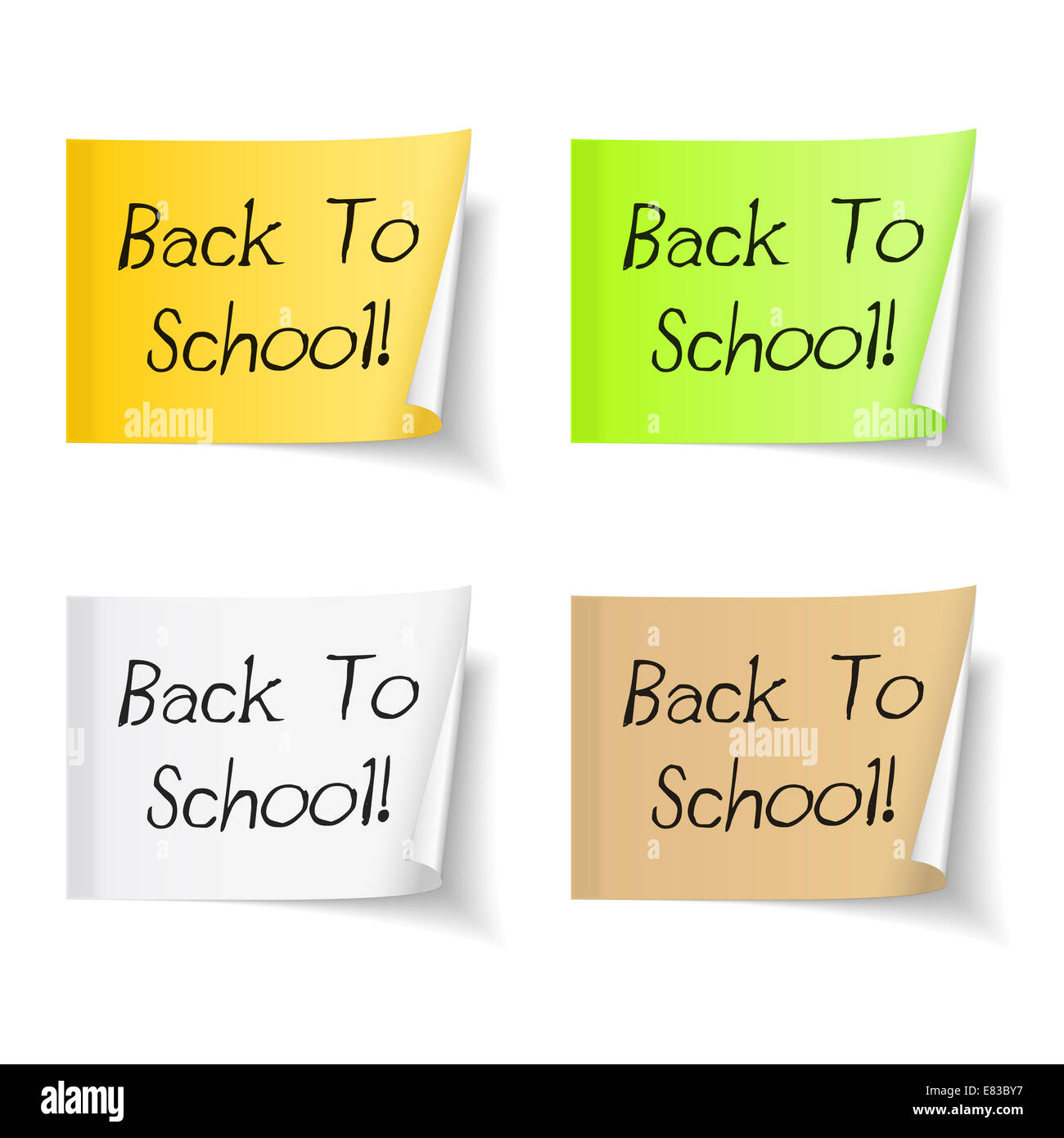 Back to school text on sticky notes Stock Photo - Alamy