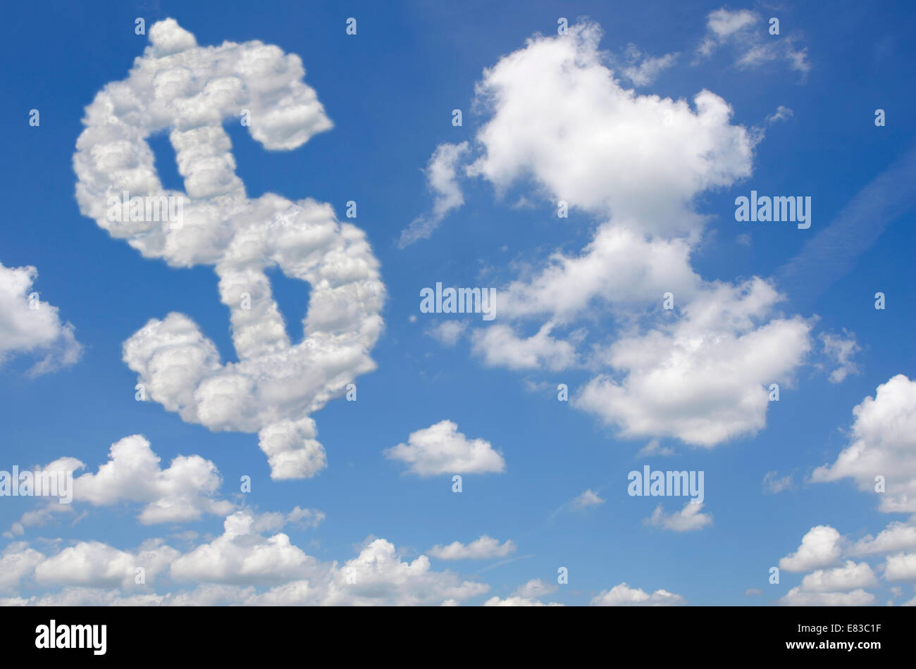 Money in the Sky: A dollar sign appears in this dreamy cloudscape ...