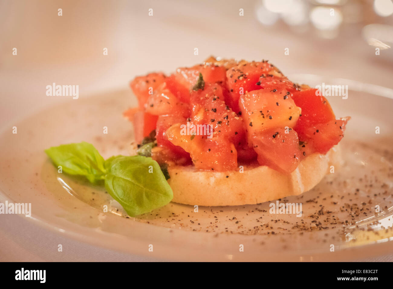 Premium menu appetizer. The classic italian food is served on a white ...