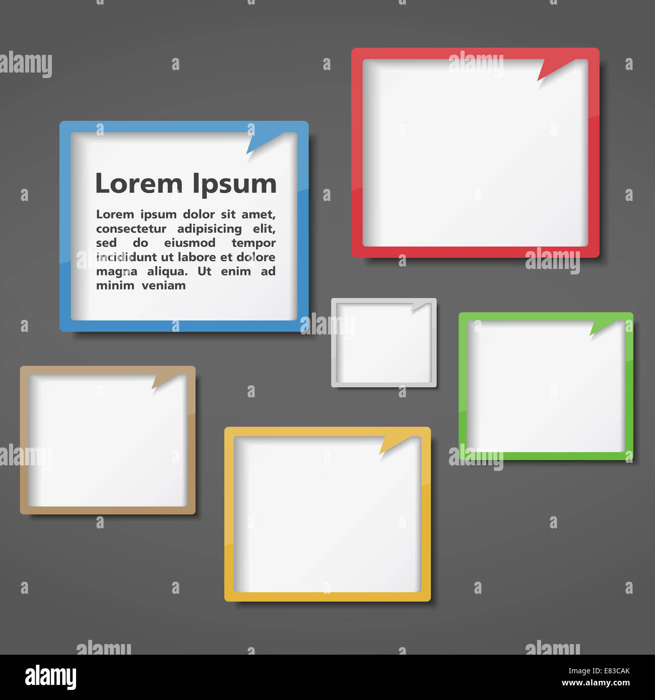 Colored frames for your text on dark background Stock Photo - Alamy