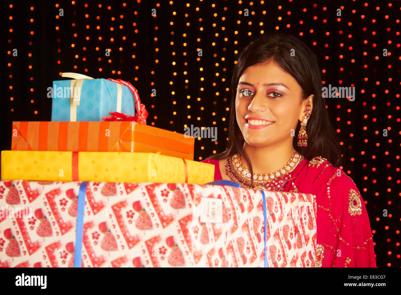 Indian beautiful ladies surprise gift hi-res stock photography and ...