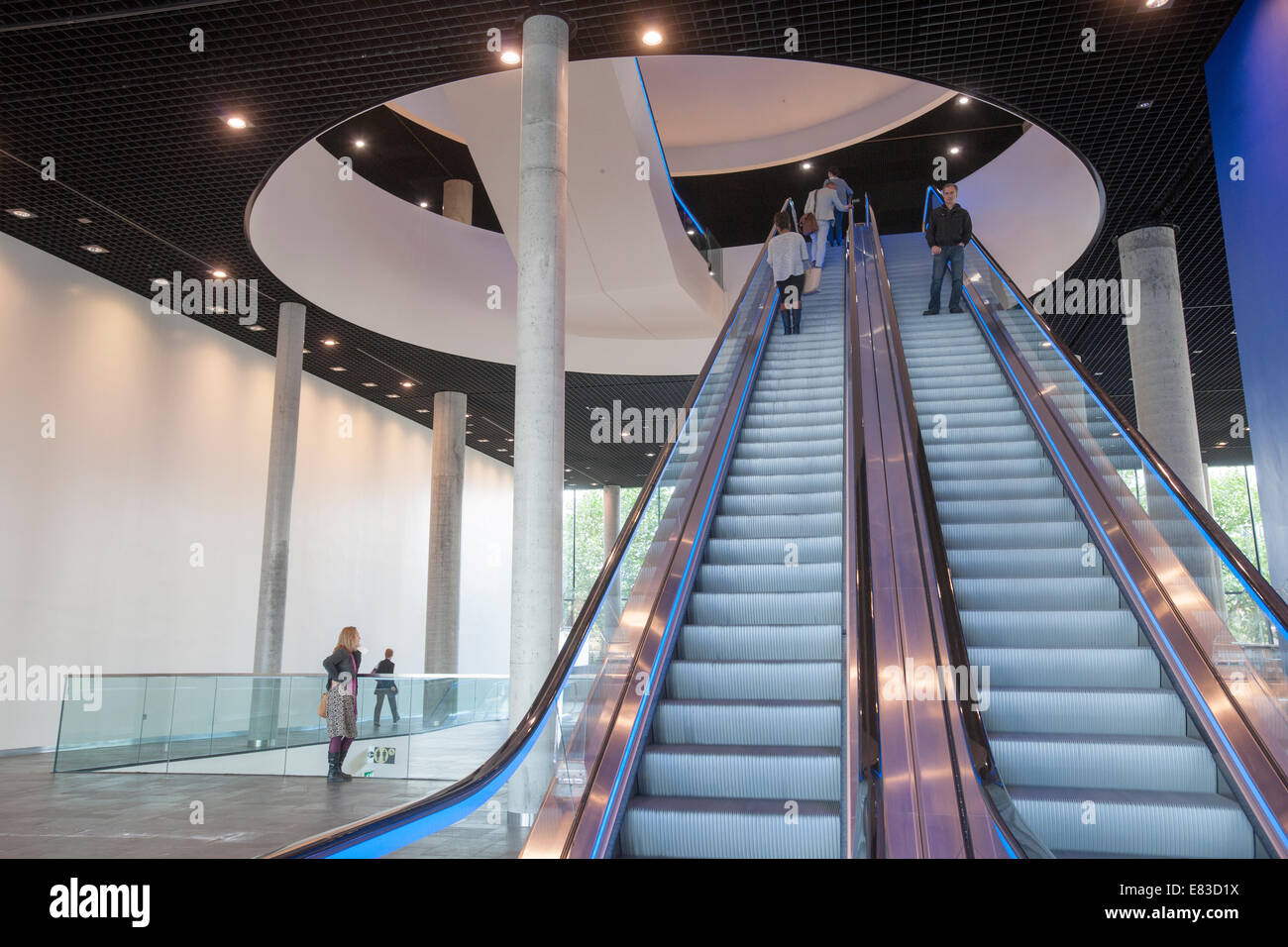 Escalators to the first floor at The Library, Birmingham, England, UK ...