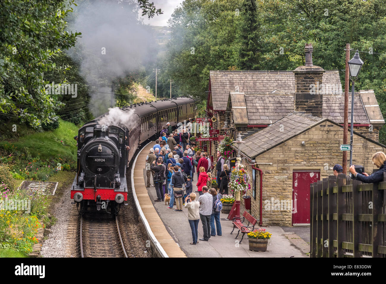 LMS Class 4F 0-6-0 'Big Goods' engine hauling a passenger train at ...
