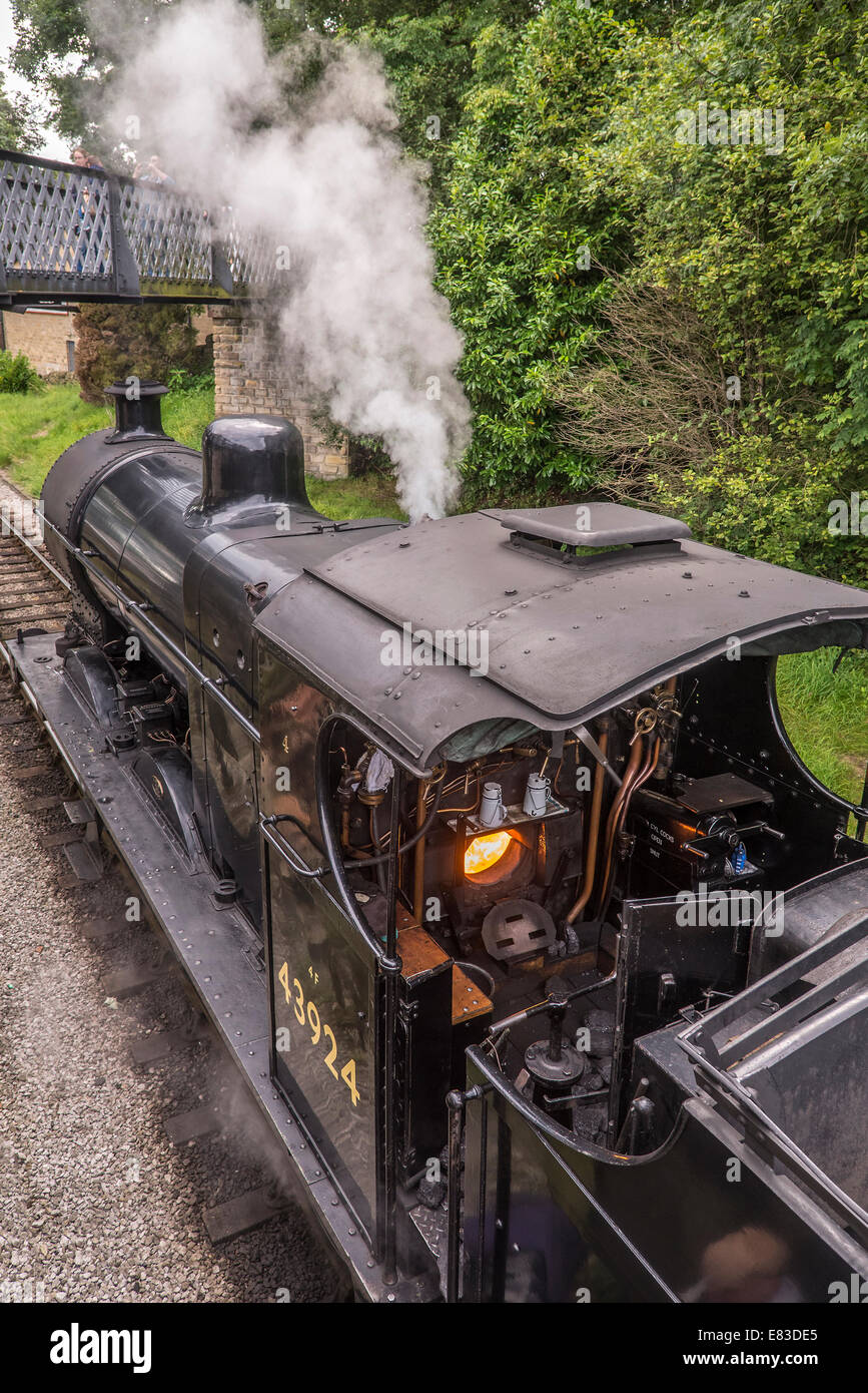 LMS Class 4F 0-6-0 'Big Goods' engine hauling a passenger train at ...