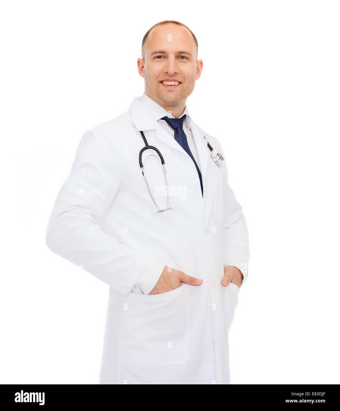 smiling male doctor with stethoscope Stock Photo - Alamy