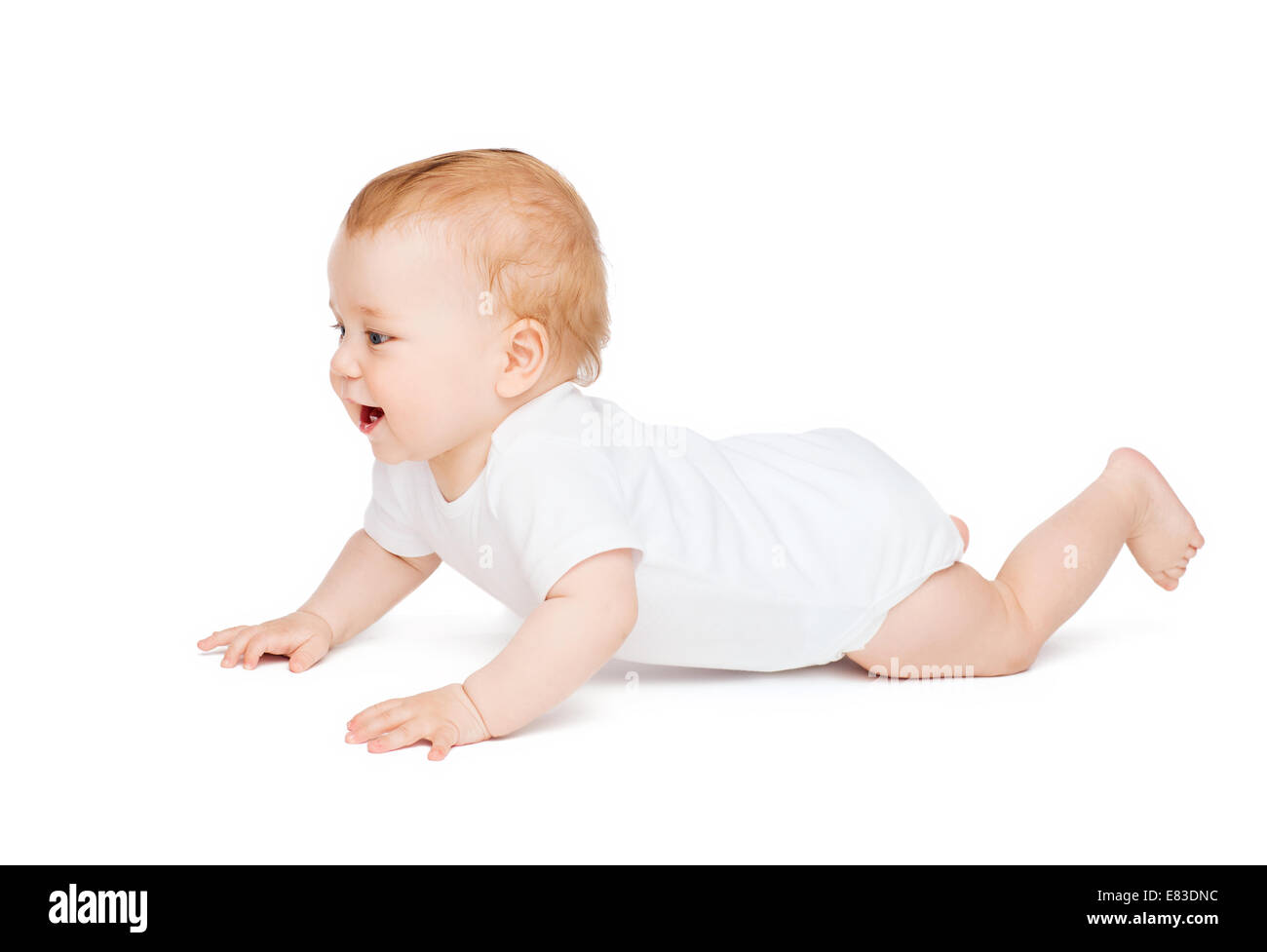 crawling curious baby looking up Stock Photo - Alamy