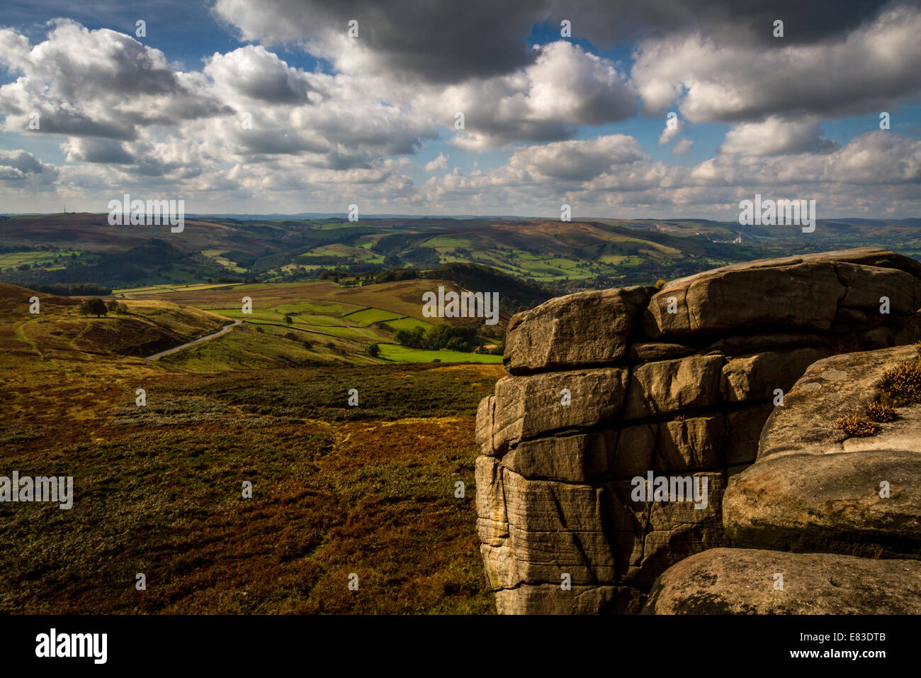 British countryside - View from Higgar Tor, Peak Distict, England Stock ...