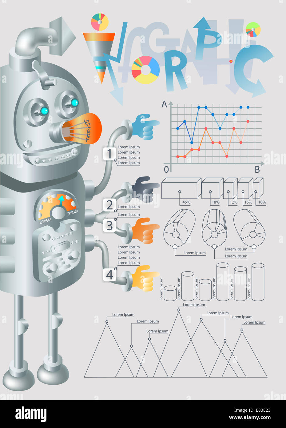 robot infographic design, eps10 Stock Photo - Alamy