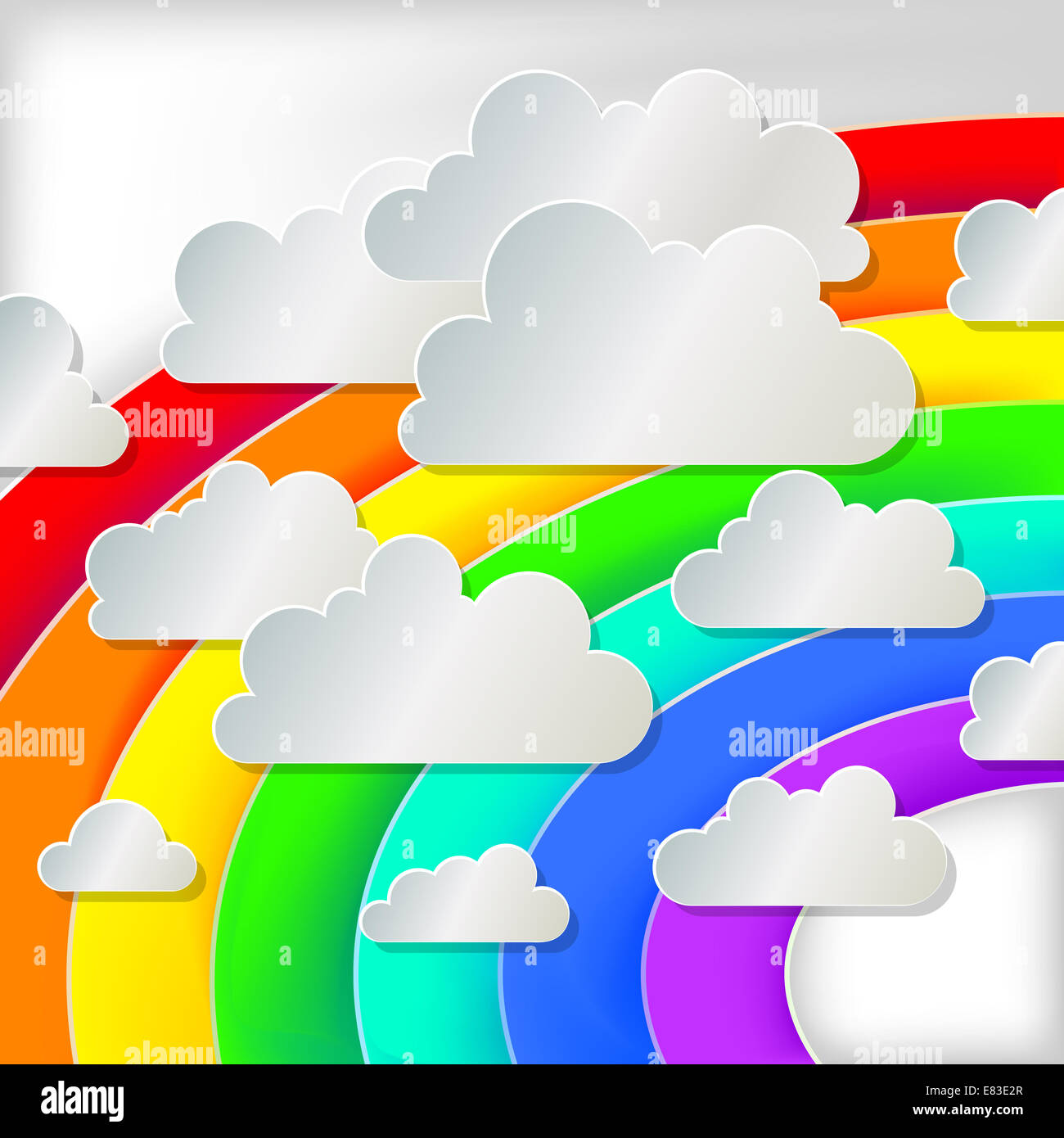 white paper cloud on a rainbow background, eps10 Stock Photo - Alamy
