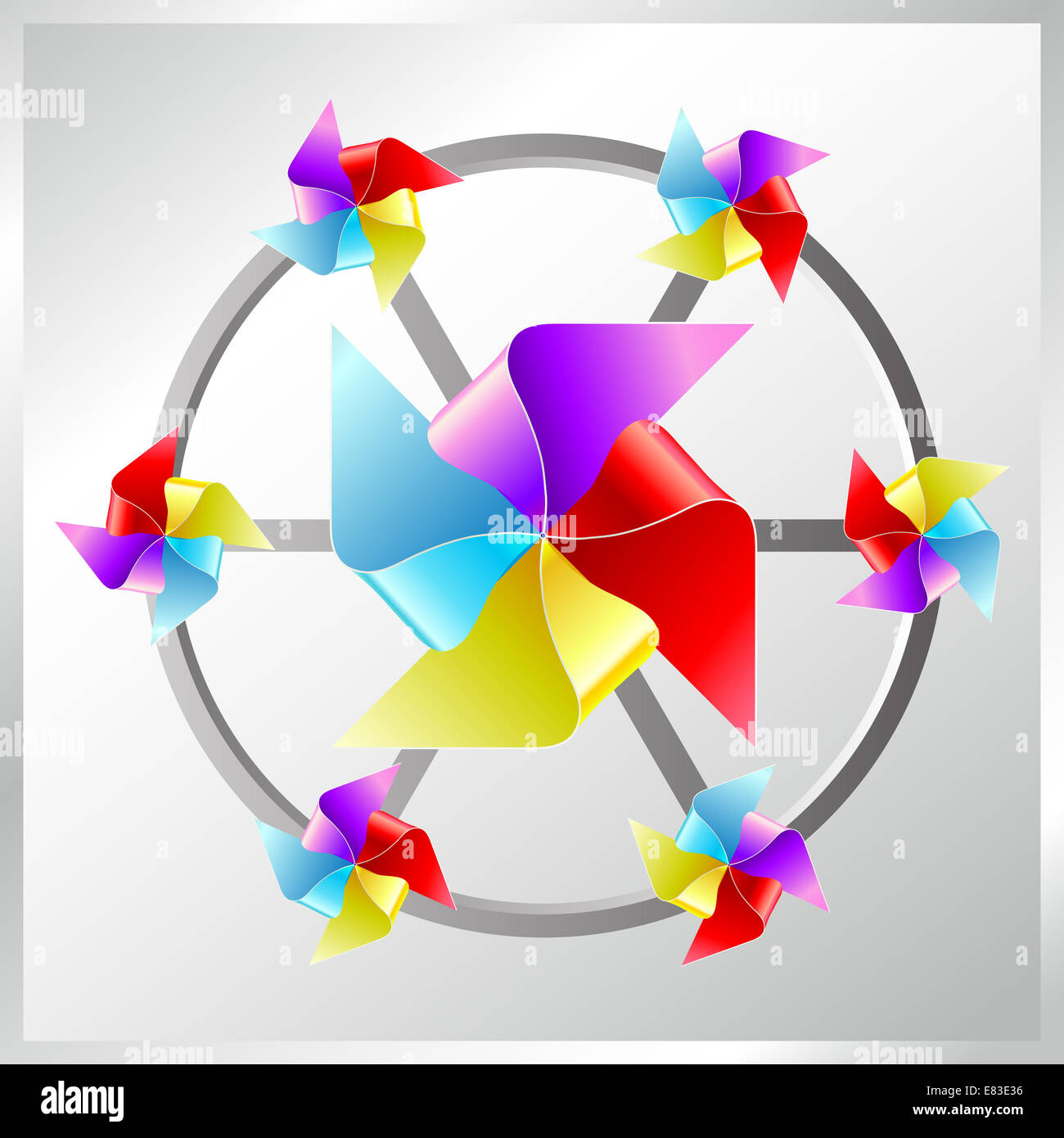 recycle paper colorful windmill, eps10 Stock Photo - Alamy