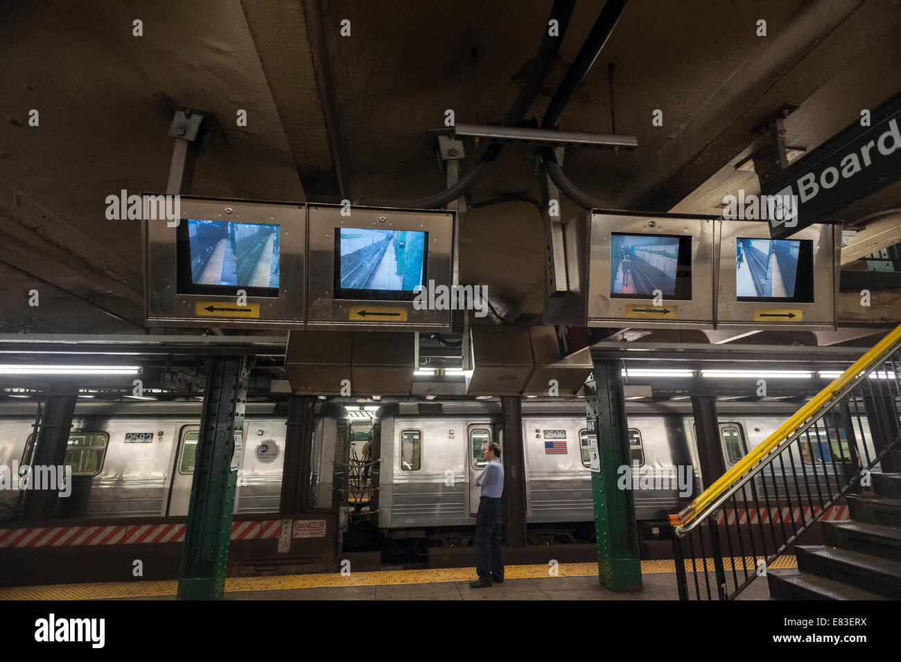 Monitors mounted to enable the conductor to view out of visibility ...