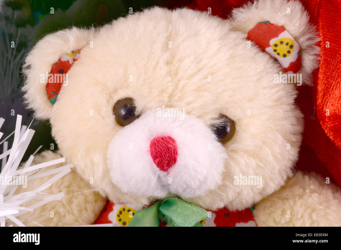Cute toy bear with christmas gift Stock Photo - Alamy