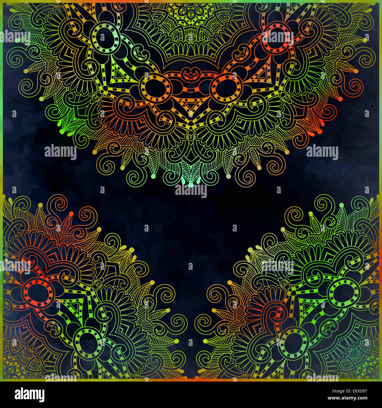 ethnic ornamental template design Stock Photo - Alamy