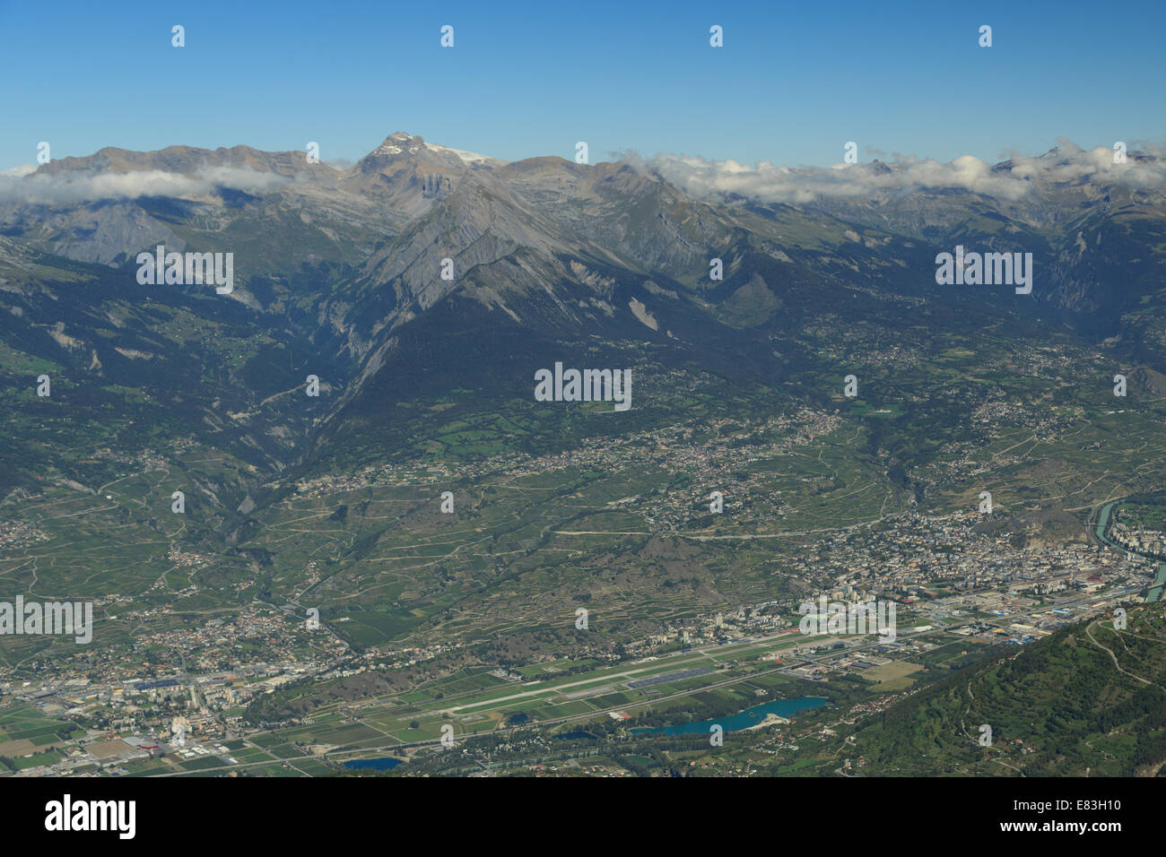 A landscape photograph looking down into a valley in the distance in ...