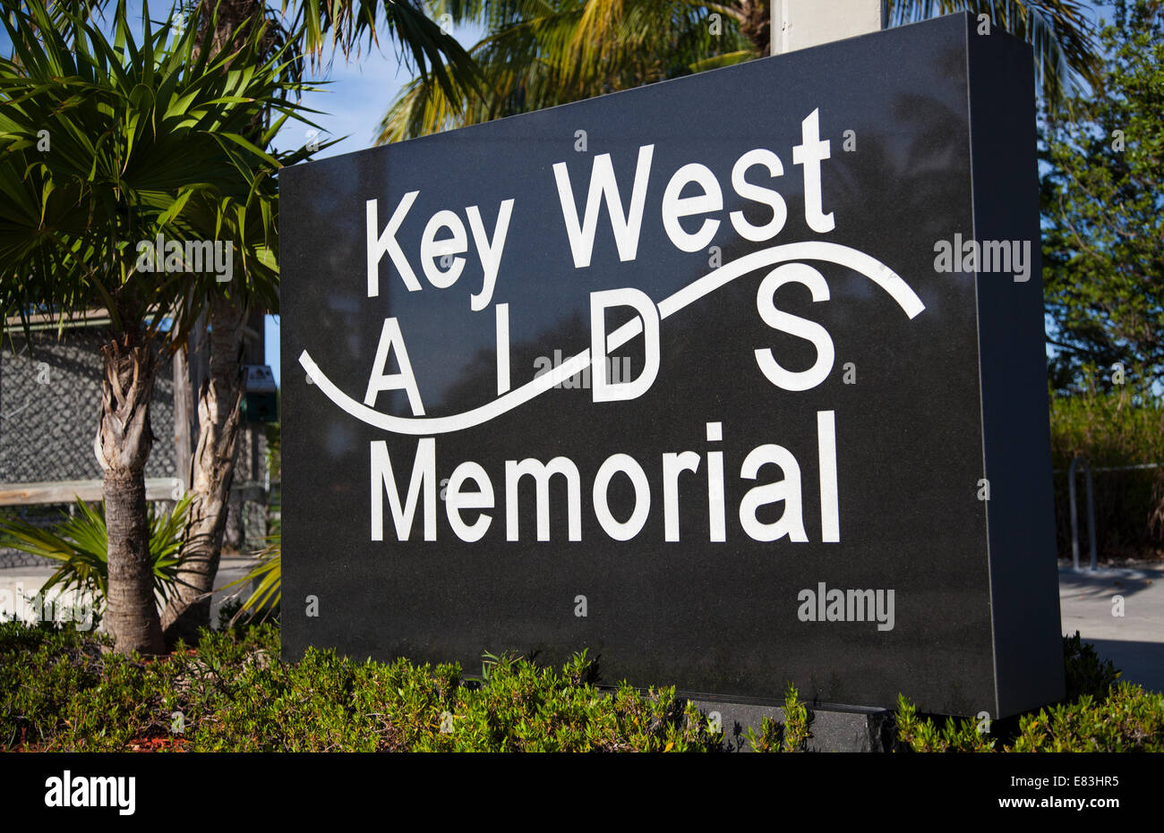 Key West Aids Memorial sign in Key West the Florida Keys Stock Photo ...
