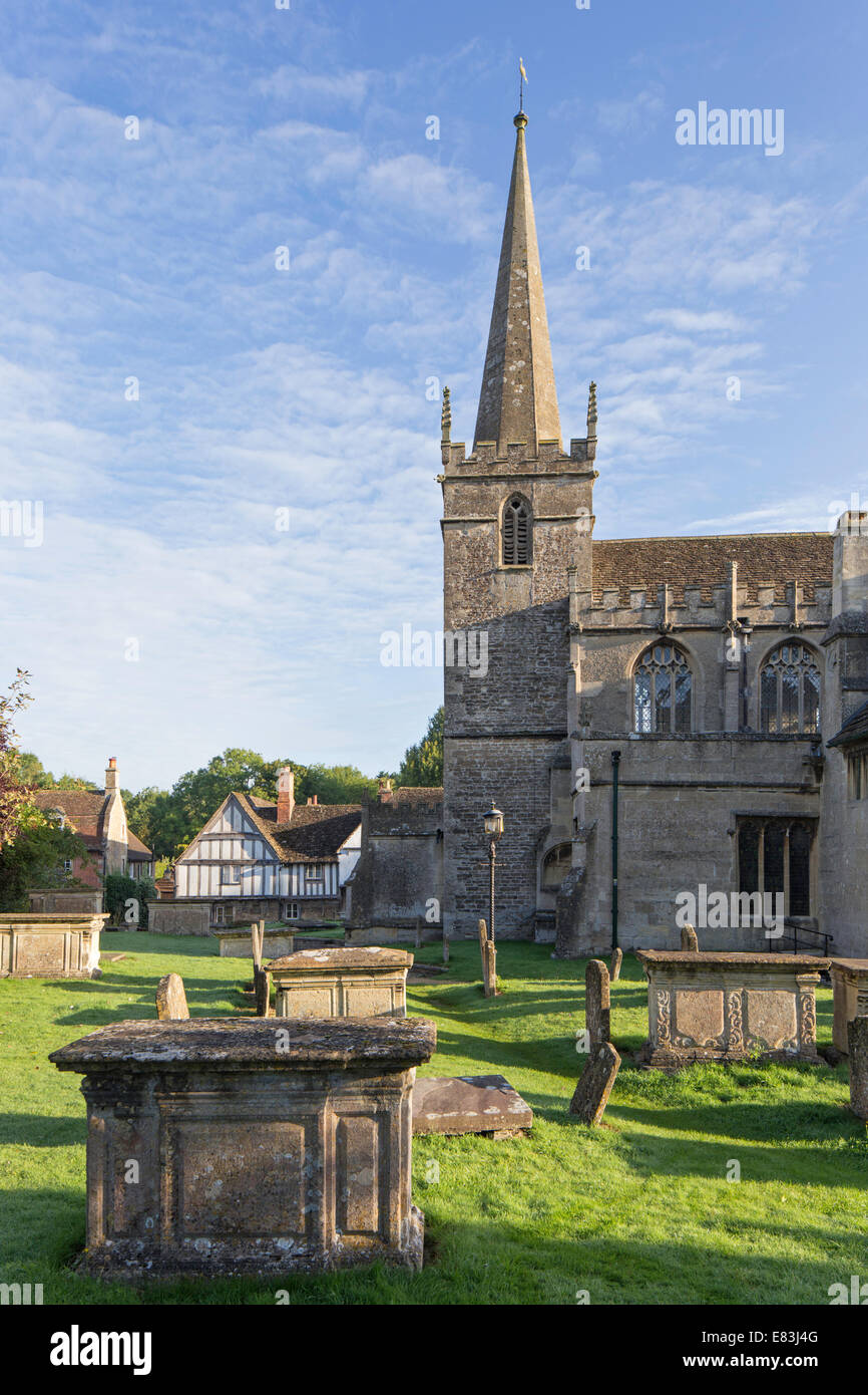The village church of St.Cyriack, Lacock, Wiltshire, England, UK Stock ...
