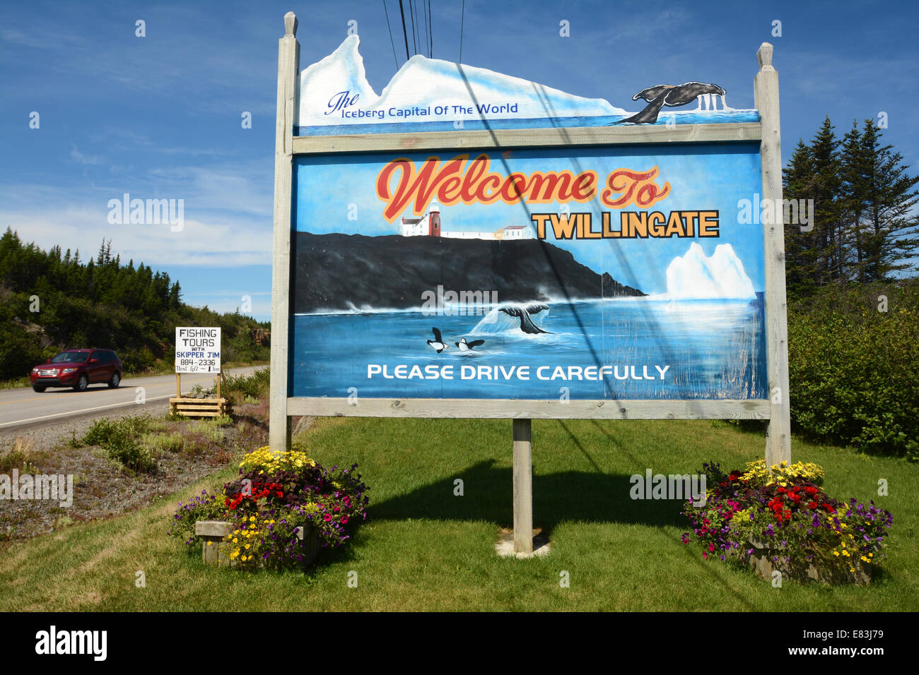 Twillingate welcome sign, Newfoundland, Canada Stock Photo - Alamy