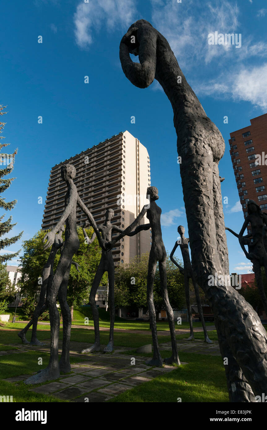 Elk203-6219v Canada, Alberta, Calgary, downtown, Family of Man ...