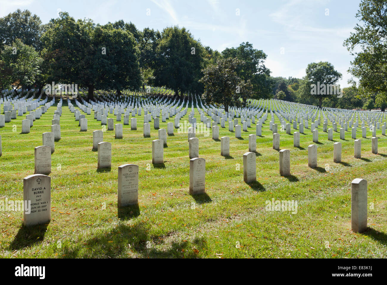 Headstones at Arlington National Cemetery - Washington, DC Stock Photo ...