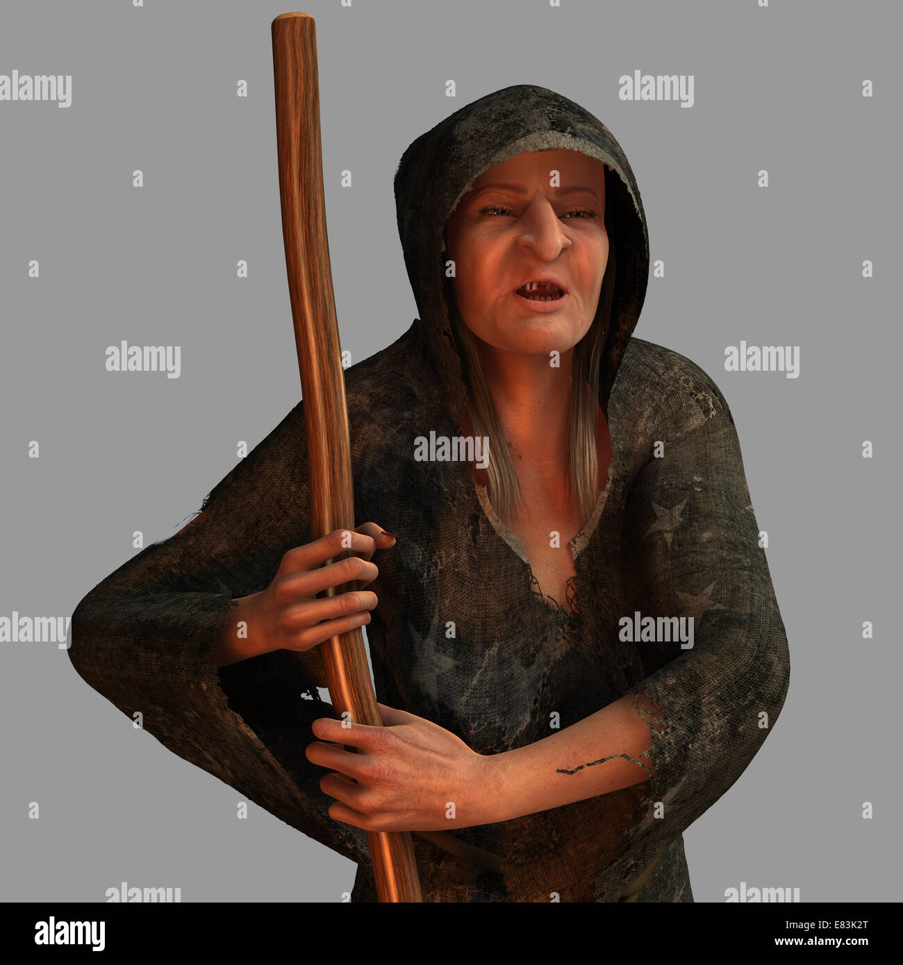The old witch render isolated from the background Stock Photo - Alamy