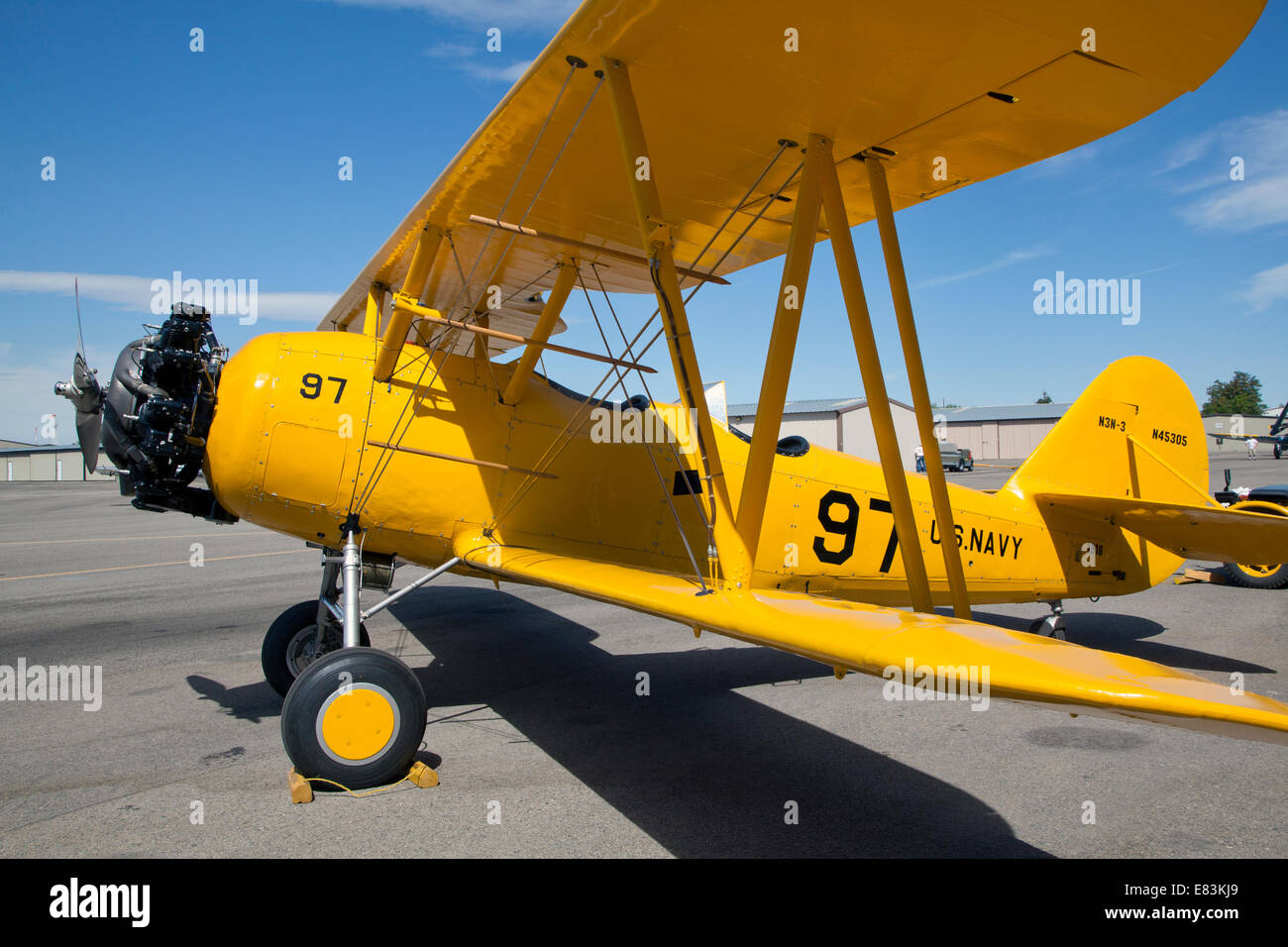 Restored N3N Navy aircraft at Wrbirds Museum, Nampa, Idaho, 2014 Stock ...