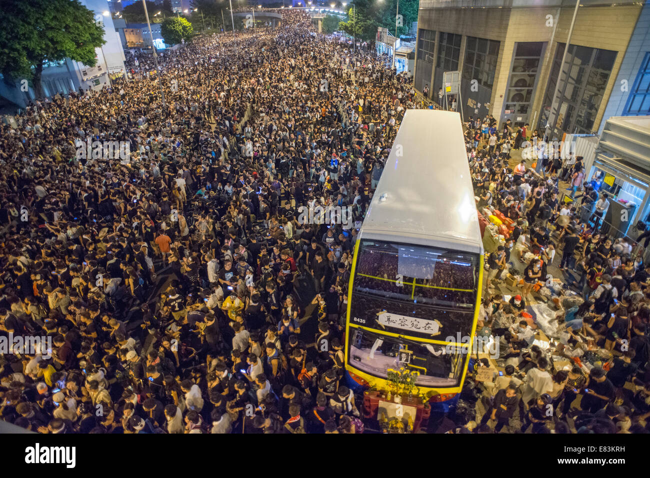 Tens of thousands of people rally on the main roads that surround the ...