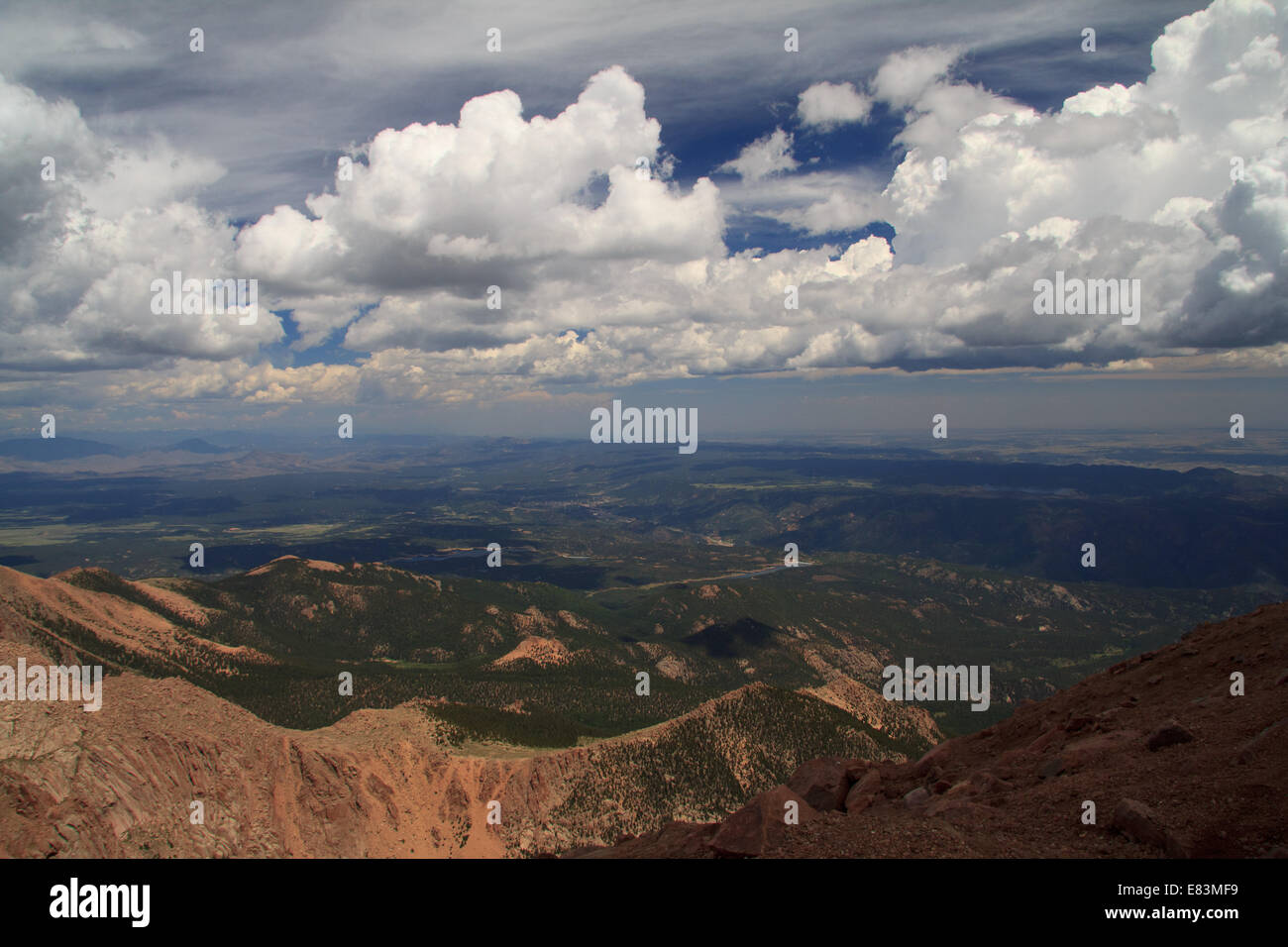 View from Pikes Peak Colorado Springs Stock Photo - Alamy