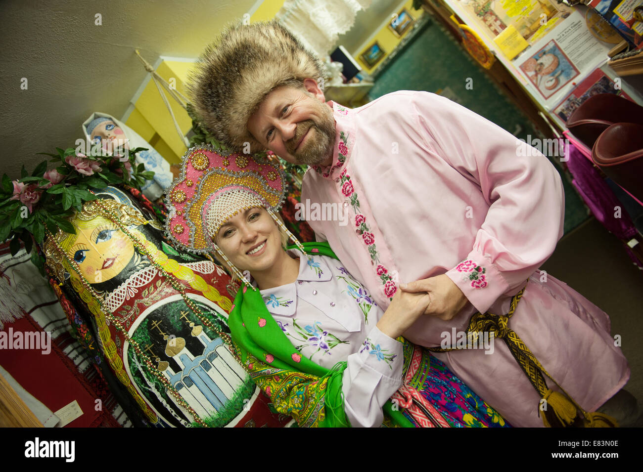 Russian Alaska - Nikolaevsk AK People wearing traditional Russian ...