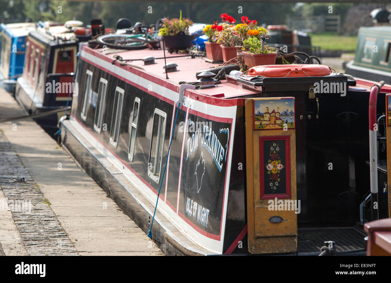 Colorful Narrowboats, England, UK Stock Photo - Alamy