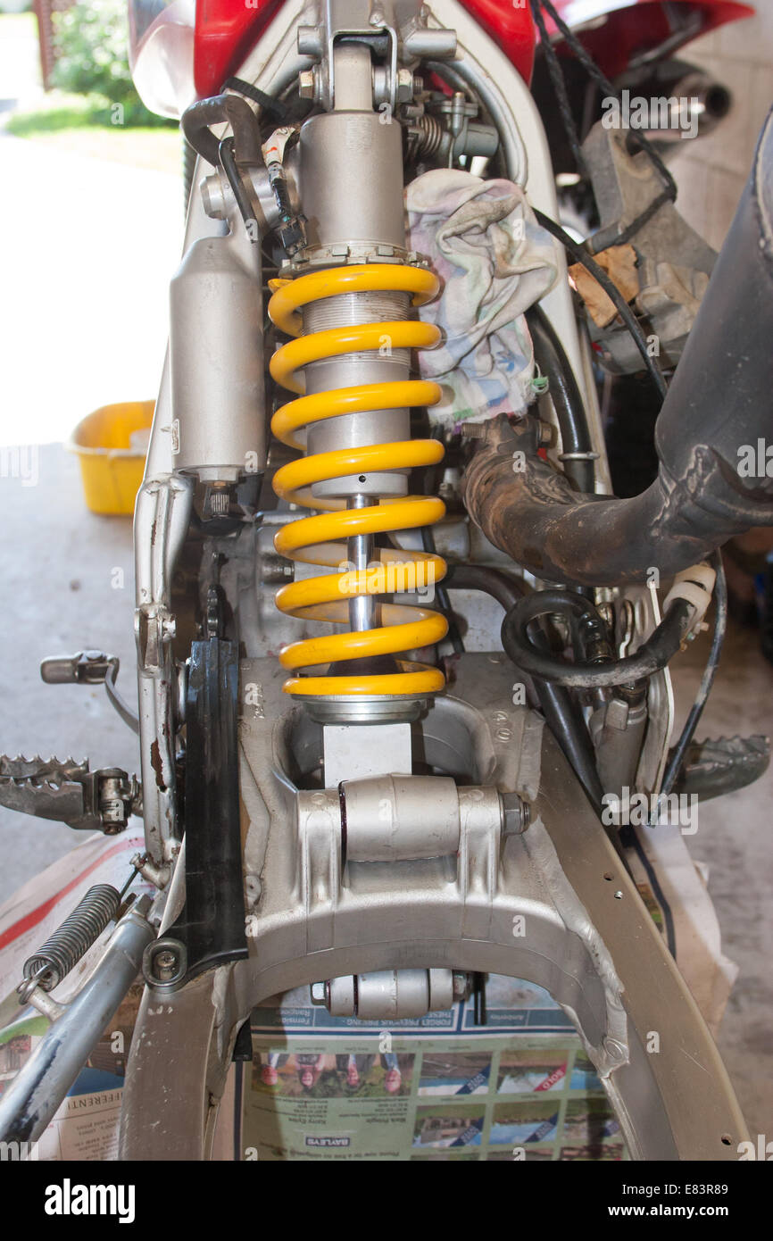 Motorcycle Maintenance - shock-absorber Stock Photo - Alamy